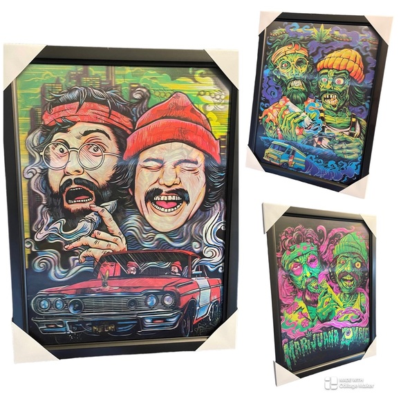 Art | New Cheech Chong Framed 3d Lenticular Poster Picture | Poshmark